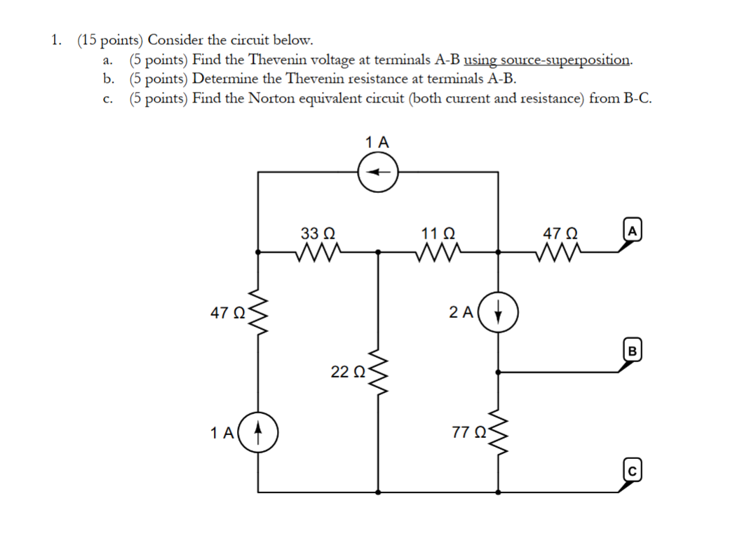Solved (15 ﻿points) ﻿Consider the circuit below.a. (5 | Chegg.com