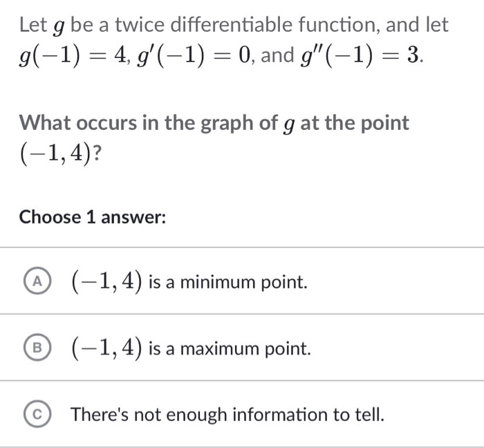 Solved Let g be a twice differentiable function, and let | Chegg.com