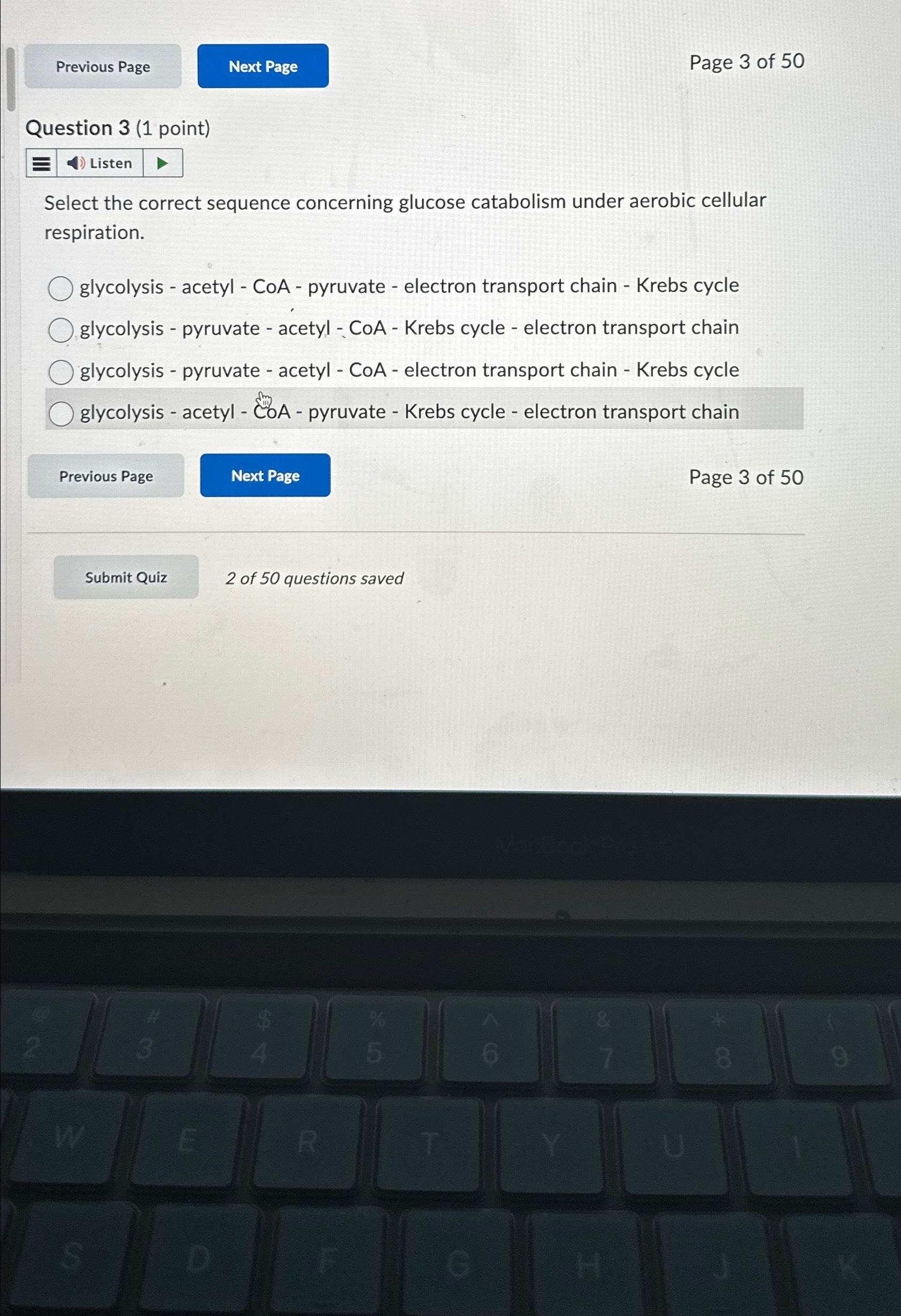 Solved Page 3 ﻿of 50Question 3 (1 ﻿point)ListenSelect the | Chegg.com