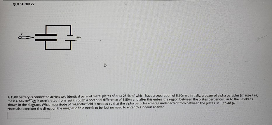 Solved QUESTION 27 = 150V A 150V battery is connected across | Chegg.com