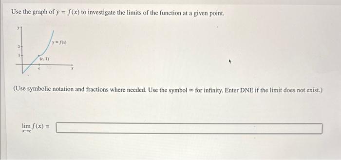 Solved Use the graph of y=f(x) to investigate the limits of | Chegg.com