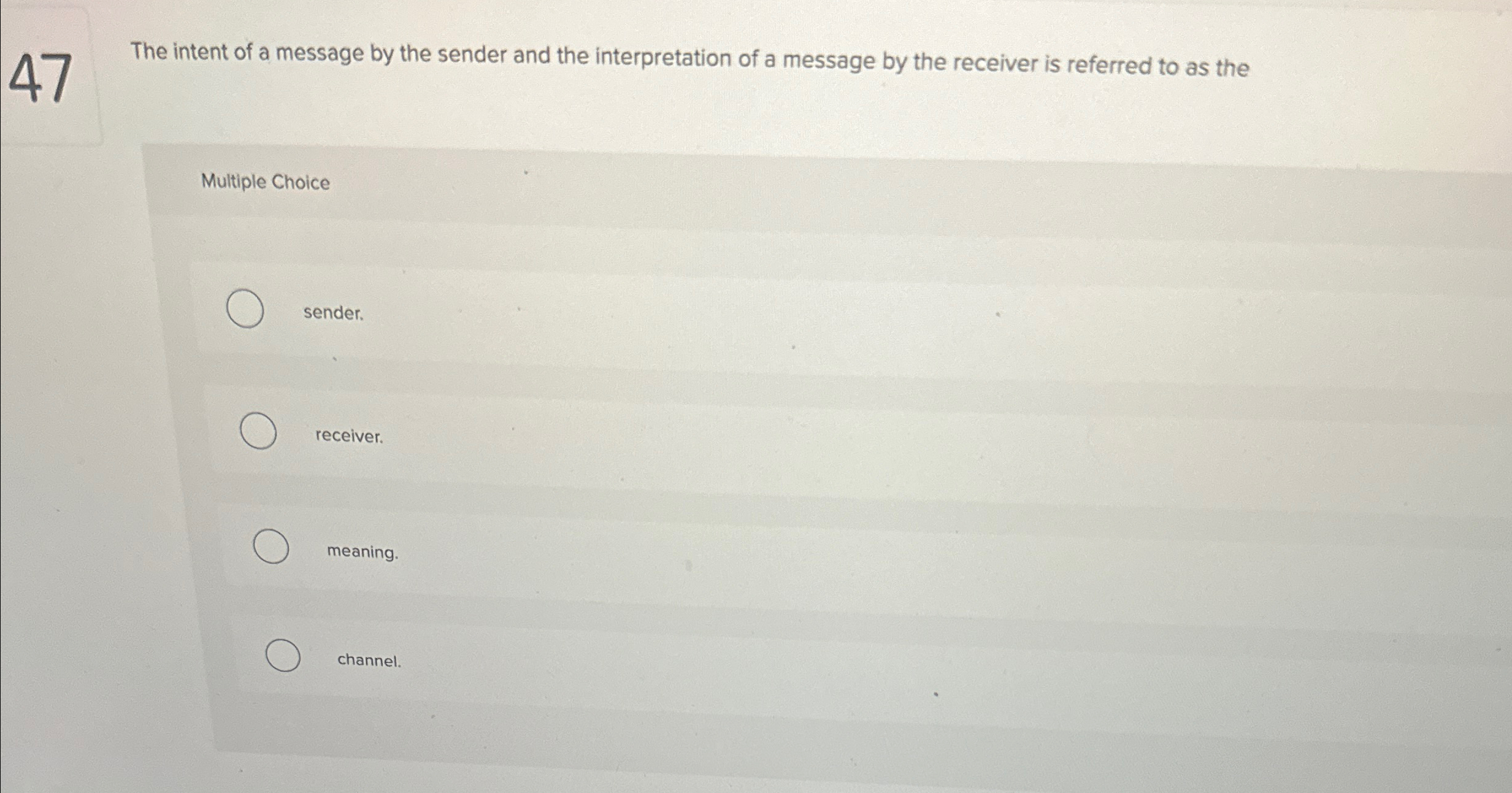 Solved The intent of a message by the sender and the | Chegg.com