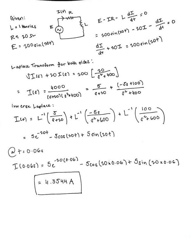 Solved GROUP 10 - A coil of inductance 1 henry and a | Chegg.com