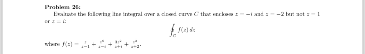 Solved Problem 26:Evaluate the following line integral over | Chegg.com