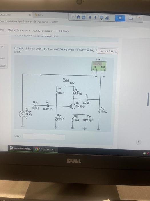 Solved In the circuit below, what is the low cutoff | Chegg.com