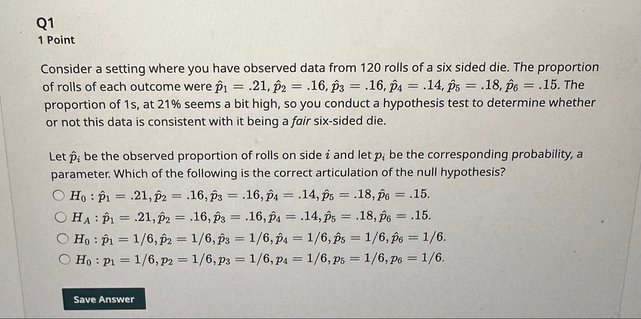 Solved Q11 ﻿PointConsider a setting where you have observed | Chegg.com