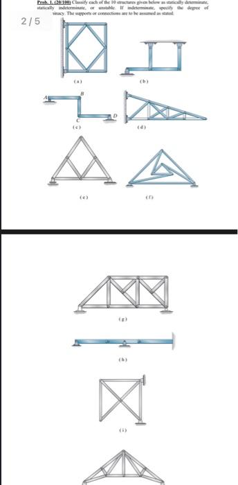 Solved Prob. 1. (20/100) Classify each of the 10 structures | Chegg.com Solved Prob. 1. (20/100) Classify each of the 10 structures | Chegg.com