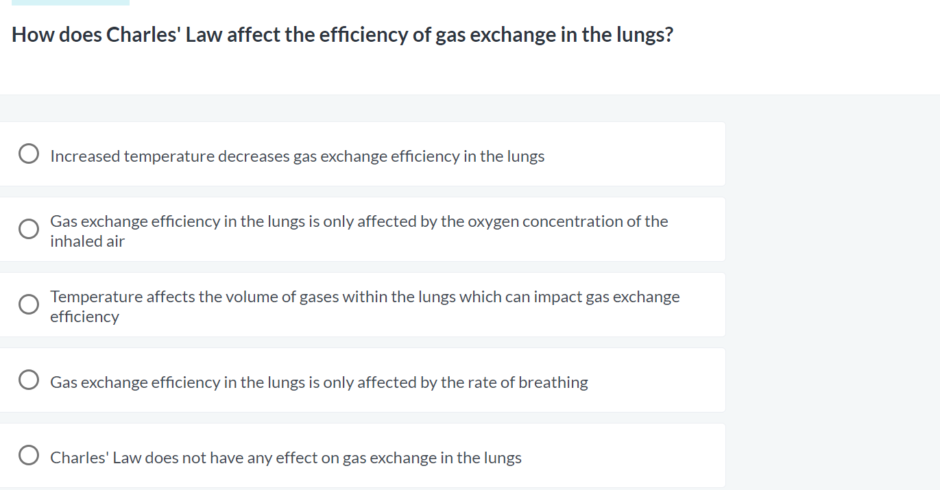 Solved How does Charles' Law affect the efficiency of gas | Chegg.com