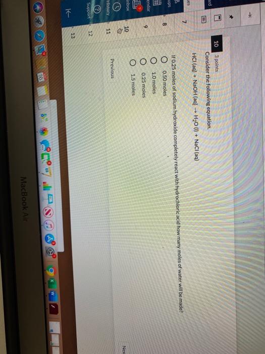 Solved 10 ard 3 points Consider the following equation. HCI | Chegg.com