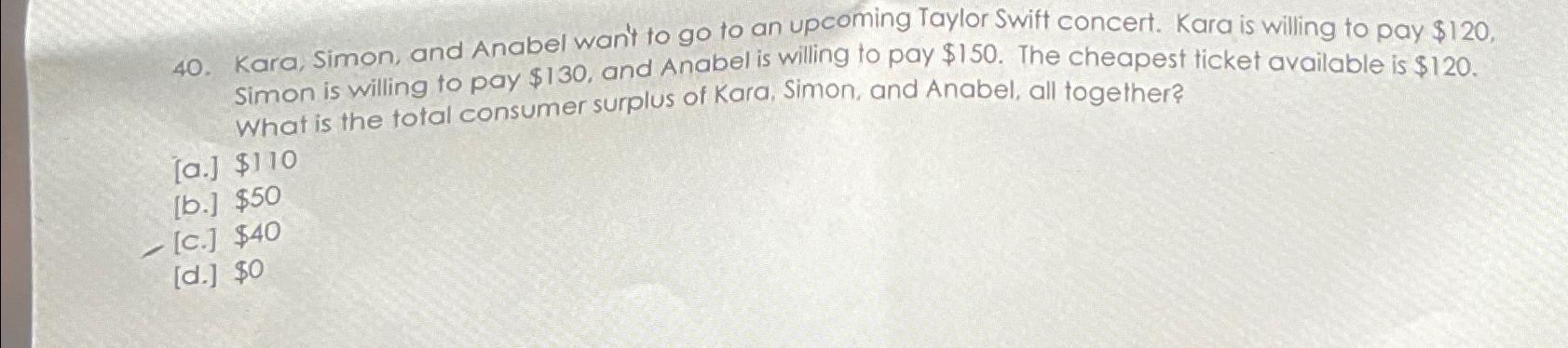 Solved Kara, Simon, and Anabel wan't to go to an upcoming | Chegg.com