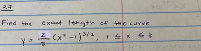 Solved Find the exact length of the curve | Chegg.com