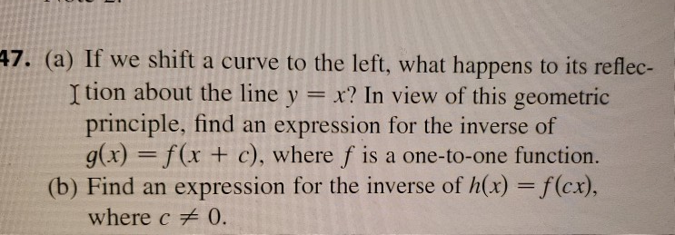 Solved 47. (a) If we shift a curve to the left, what happens | Chegg.com