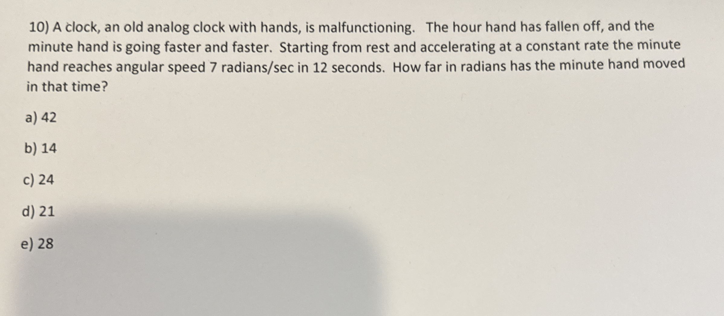 Solved A clock, an old analog clock with hands, is | Chegg.com