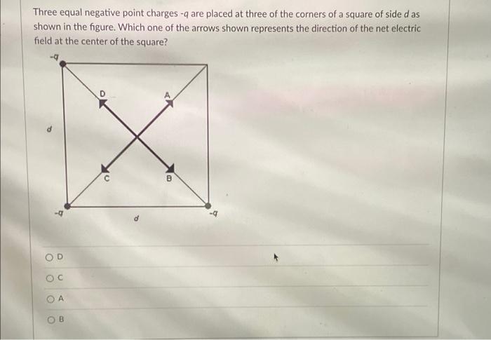 Solved Three equal negative point charges - are placed at | Chegg.com