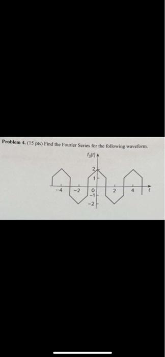 Solved Problem 4, (15 pts) Find the Fourier Series for the | Chegg.com