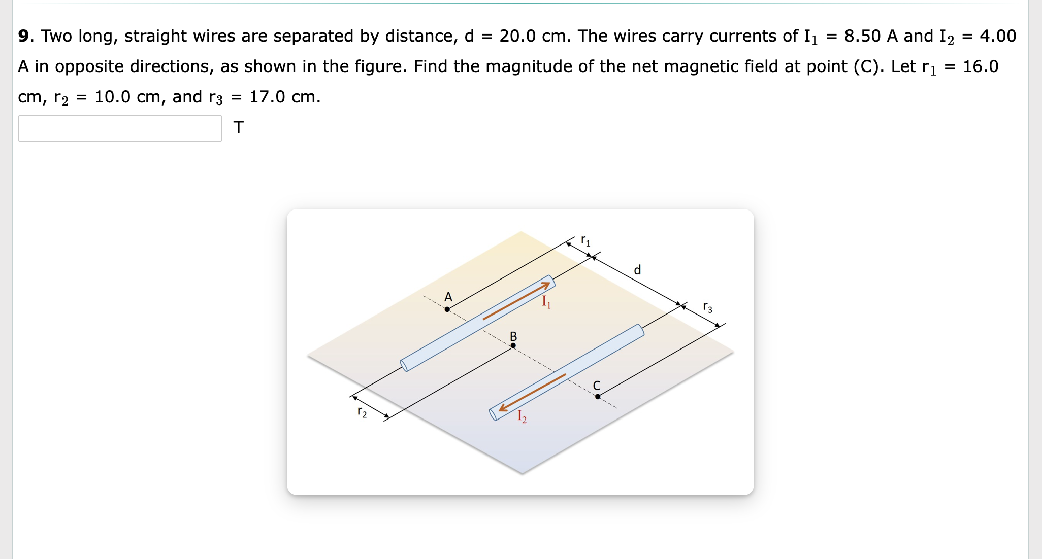 Solved Two long, straight wires are separated by distance, | Chegg.com