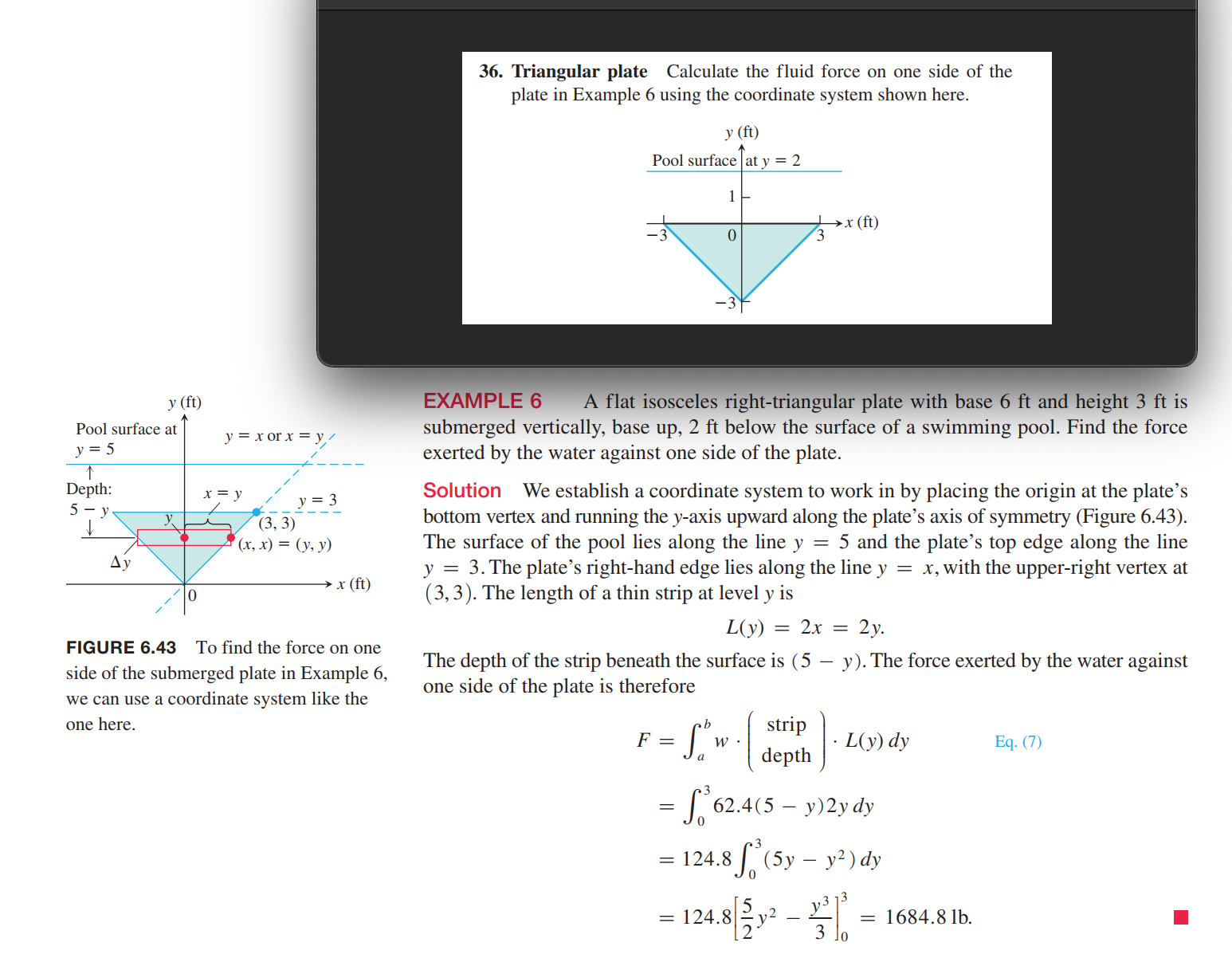 Solved Triangular plate Calculate the fluid force on one | Chegg.com