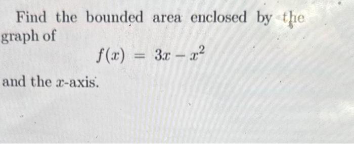 Solved Find the bounded area enclosed by the graph of | Chegg.com