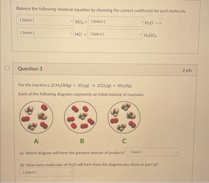 Solved Balance the following chemical equation by choosing | Chegg.com