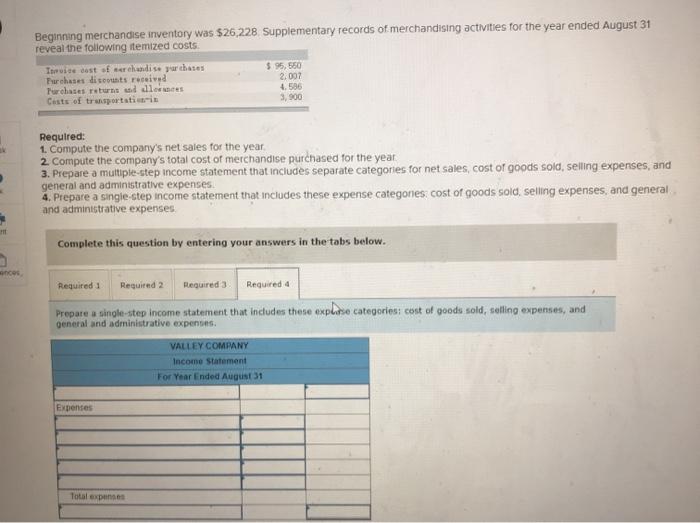 Solved Problem 5-3A Computing merchandising amounts and | Chegg.com