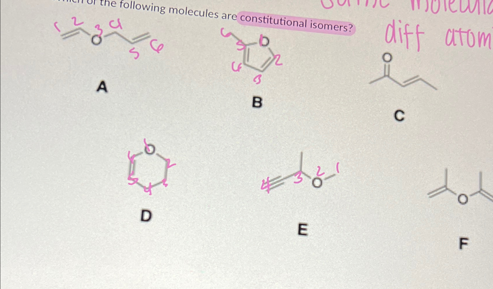 Solved Which Of the following molecules are constitutional | Chegg.com