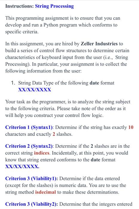 Solved Instructions: String Processing This programming | Chegg.com