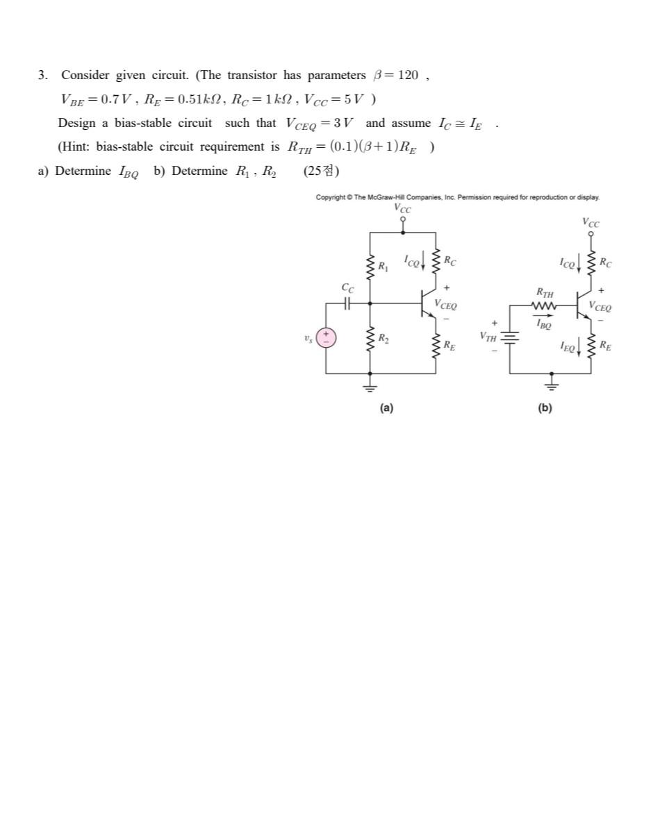 Solved 3. Consider given circuit. (The transistor has | Chegg.com