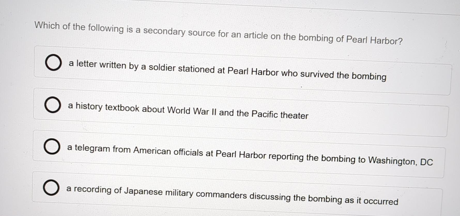 Solved Which of the following is a secondary source for an | Chegg.com