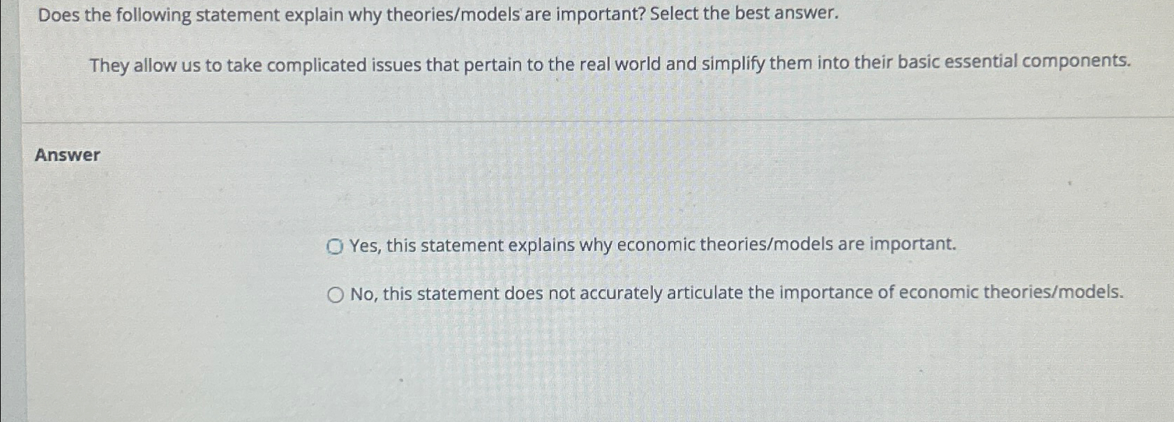 Solved Does the following statement explain why | Chegg.com