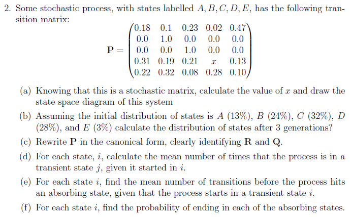 Some Stochastic Process With States Labelled