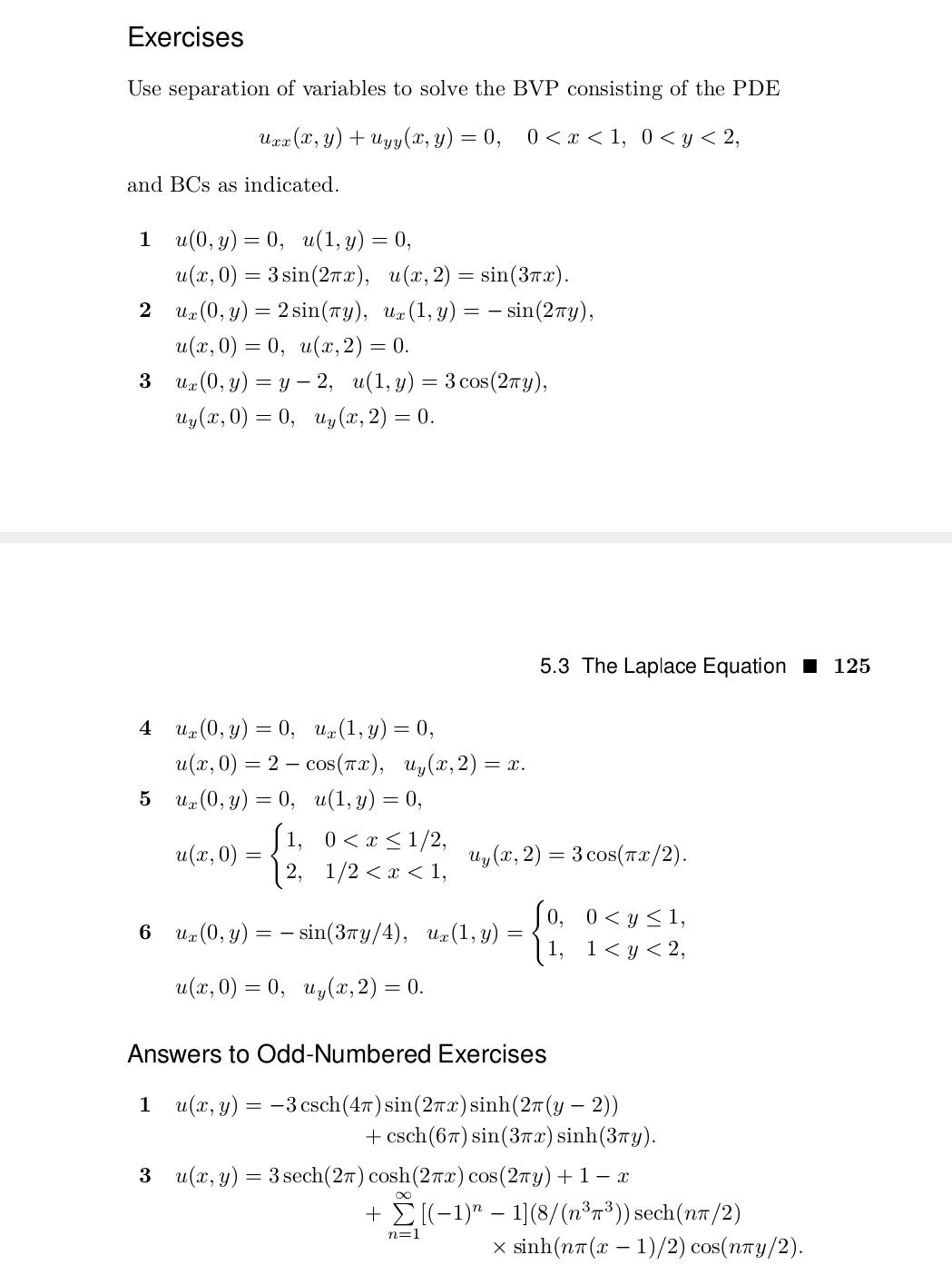 Solved ExercisesUse separation of variables to solve the BVP | Chegg.com