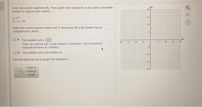 Solved Solve the system algebraically. Then graph both | Chegg.com