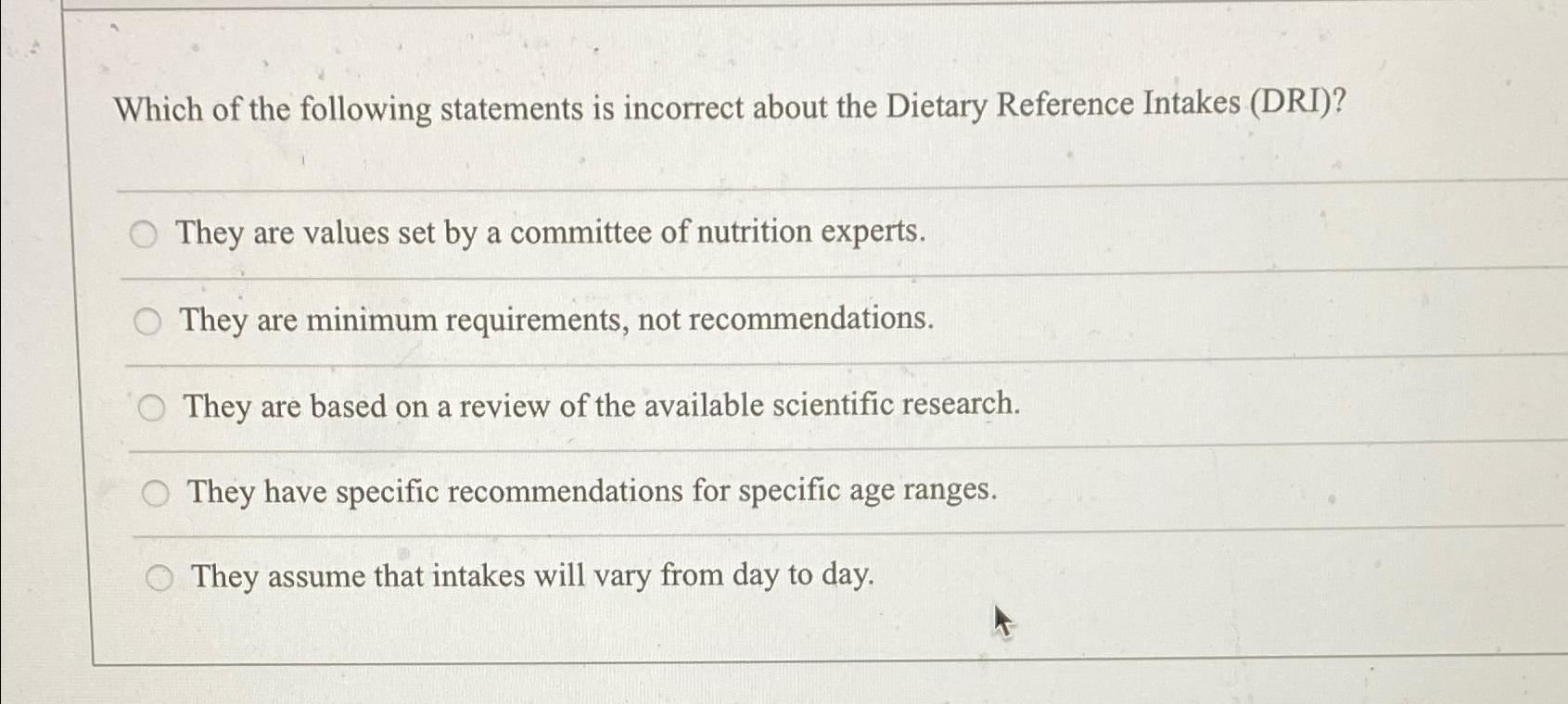 Solved Which of the following statements is incorrect about | Chegg.com