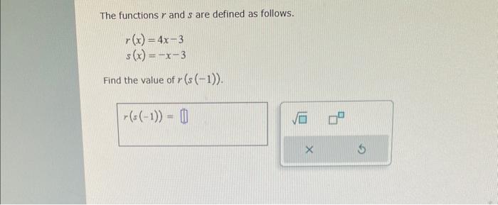 Solved The functions r and s are defined as follows. | Chegg.com