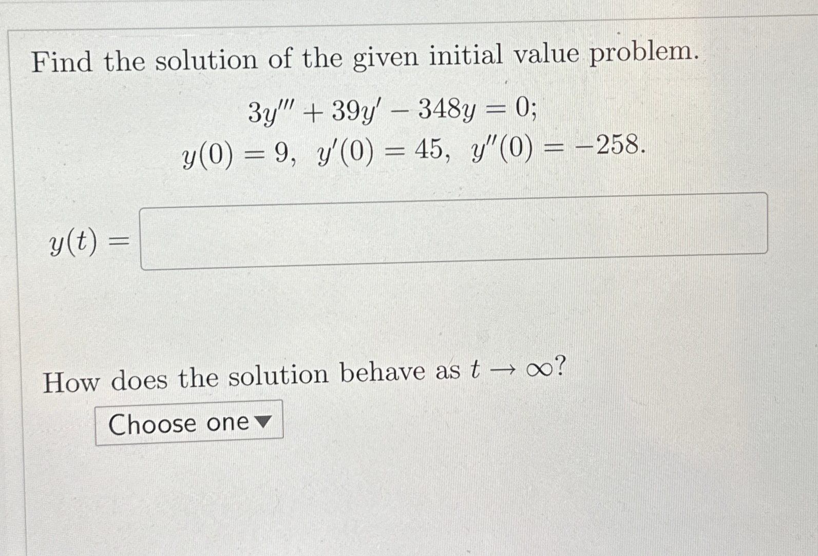 Find the solution of the given initial value | Chegg.com