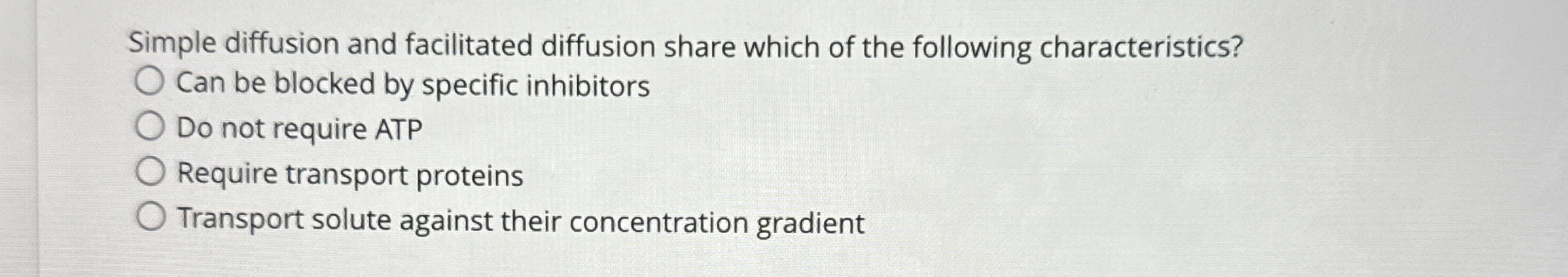 Solved Simple diffusion and facilitated diffusion share | Chegg.com