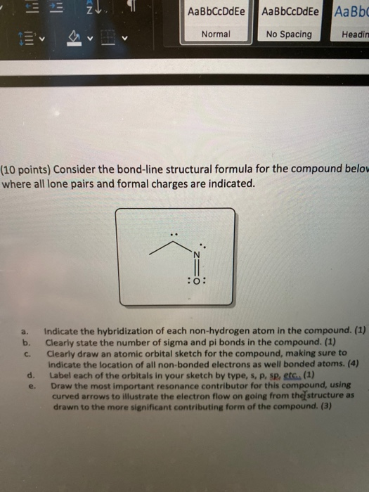 Solved (10 points) Consider the bond-line structural formula | Chegg.com