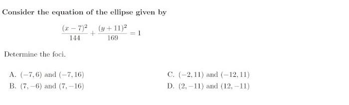 Solved Consider the equation of the ellipse given by | Chegg.com