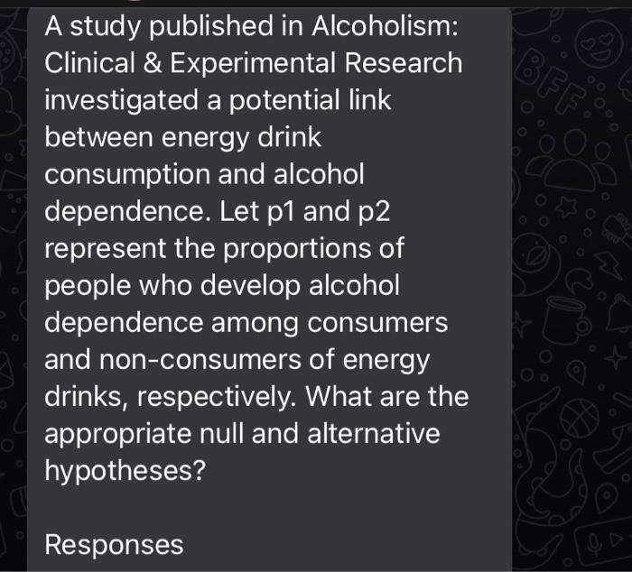 Solved A study published in Alcoholism: Clinical \& | Chegg.com