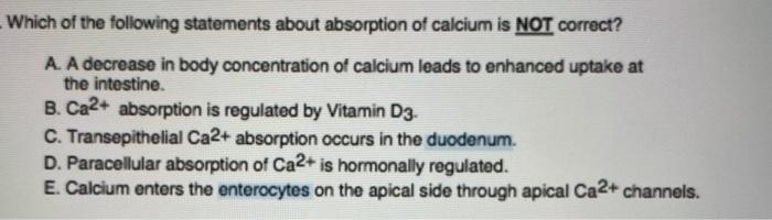 Solved - Which of the following statements about absorption | Chegg.com