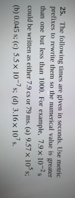 Solved 25. The following times are given in seconds. Use | Chegg.com