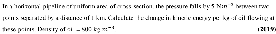 Solved In a horizontal pipeline of uniform area of | Chegg.com