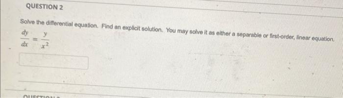 Solved Solve the differential equation. Find an explicit | Chegg.com