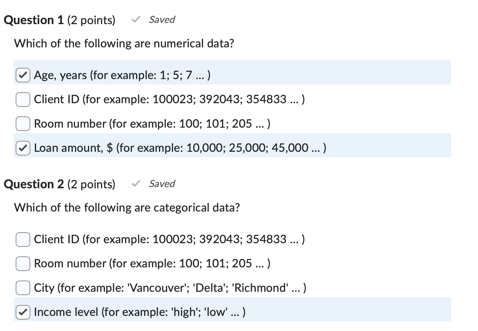 Solved Question 1 (2 ﻿points)Which of the following are | Chegg.com