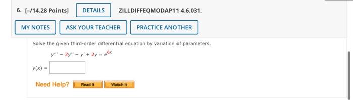 Solved Solve the given third-order differential equation by | Chegg.com