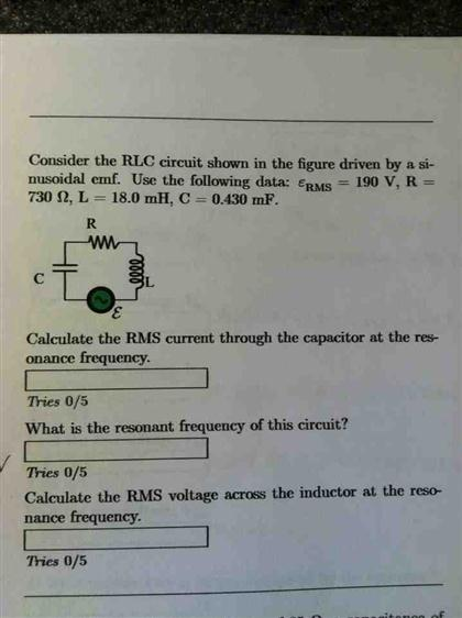 Solved Consider the RLC circuit shown in the figure driven | Chegg.com