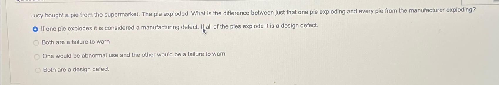 Solved Lucy bought a pie from the supermarket. The pie | Chegg.com