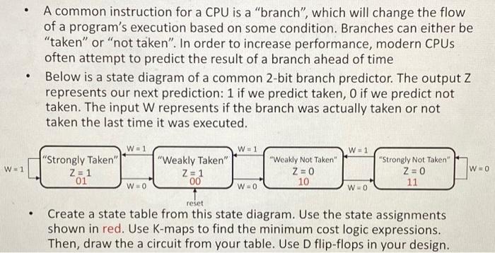 Solved - A common instruction for a CPU is a "branch", which | Chegg.com
