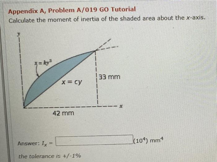 Solved Appendix A, Problem A/019 GO Tutorial Calculate the | Chegg.com