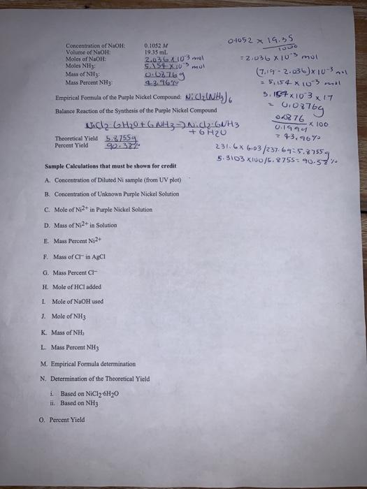 Analysis of Purple Nickel Compound This labroquires a | Chegg.com